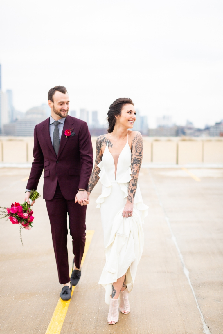 Edgy Romance Loft Wedding Inspiration – Lakeshore in Love
